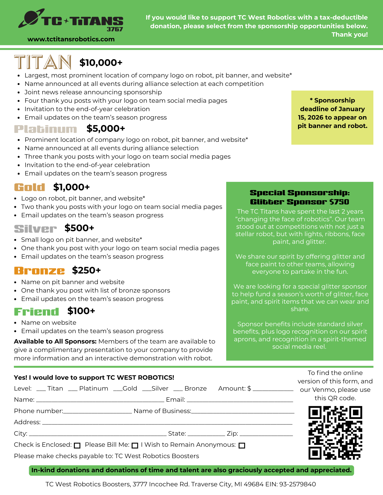 SUPPORT – TC Titans FRC 3767 Robotics Team